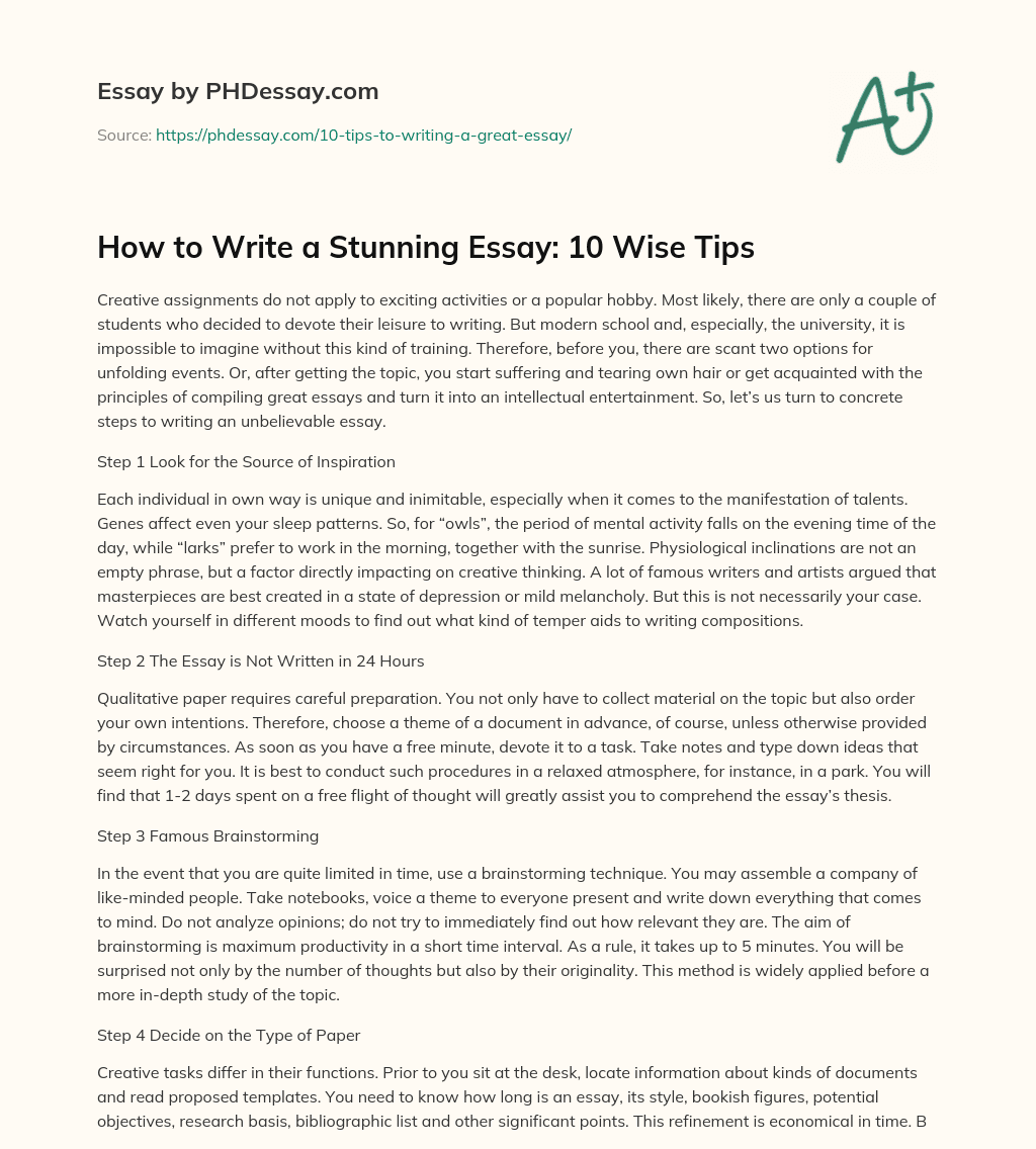 How to Write a Stunning Essay: 10 Wise Tips - PHDessay.com