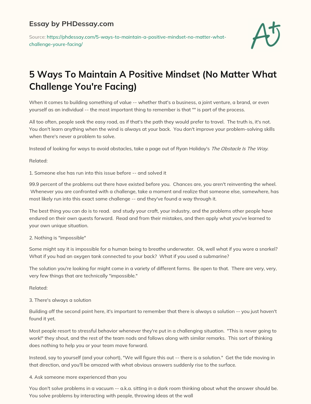 5 Ways To Maintain A Positive Mindset (No Matter What Challenge You're ...