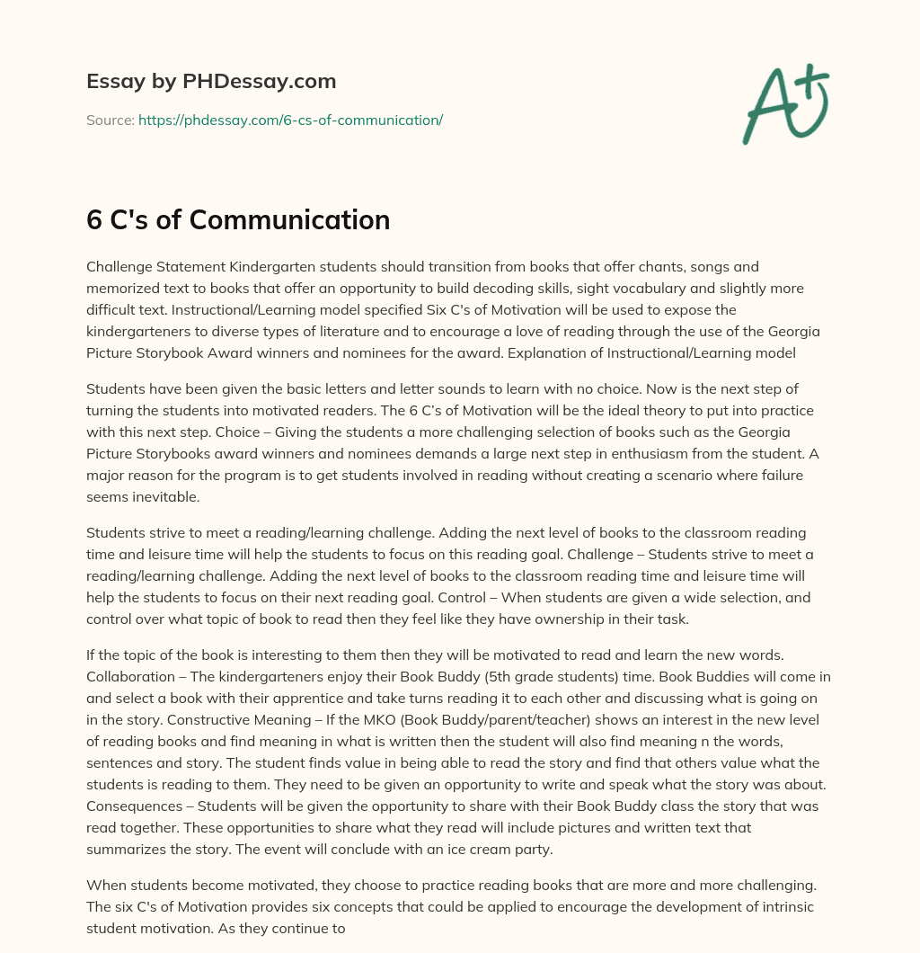 6 C's of Communication (500 Words) - PHDessay.com