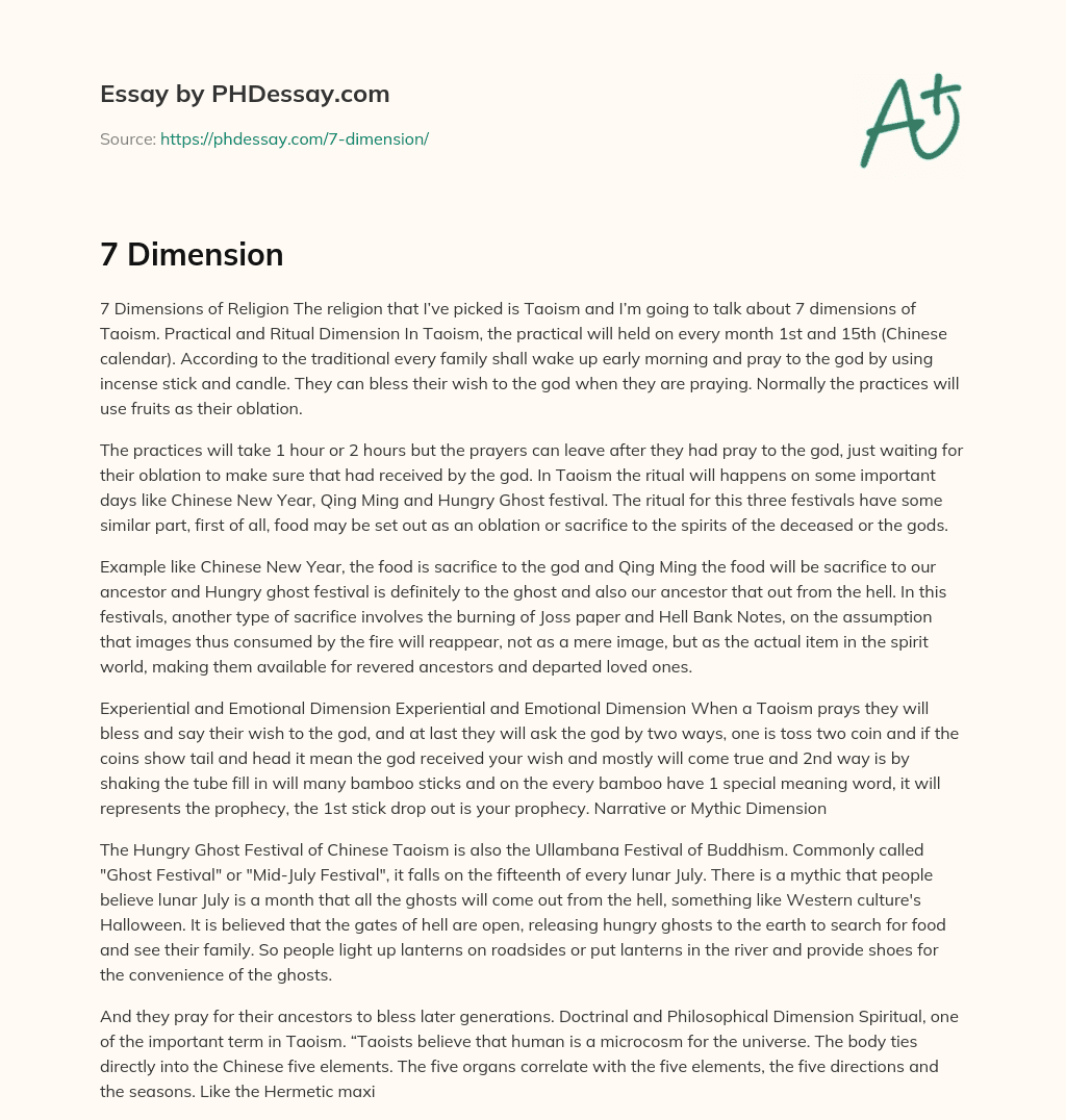 7 Dimension - PHDessay.com