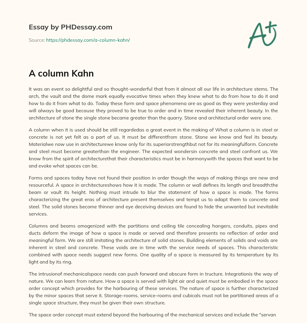 A column Kahn - PHDessay.com