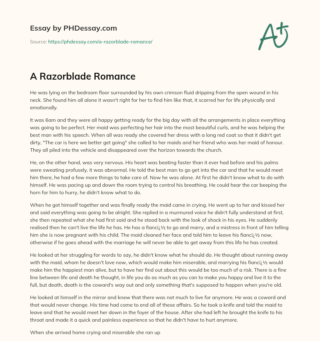 A Razorblade Romance - PHDessay.com