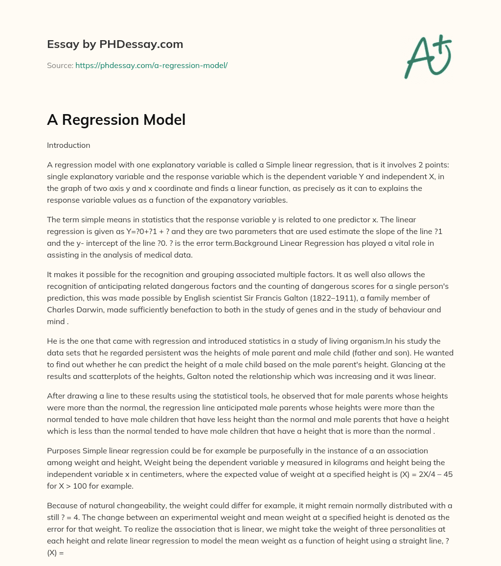 A Regression Model - PHDessay.com