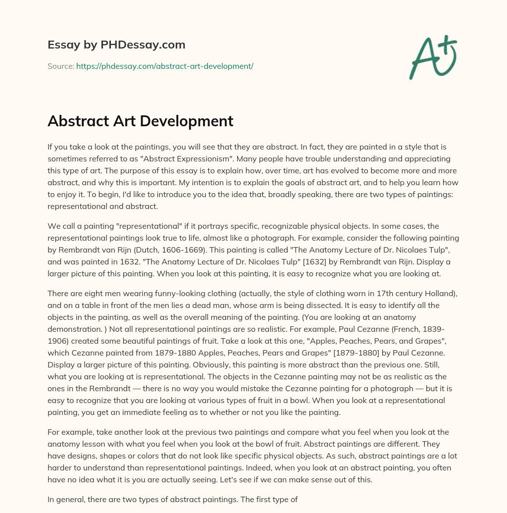 Abstract Art Development - PHDessay.com