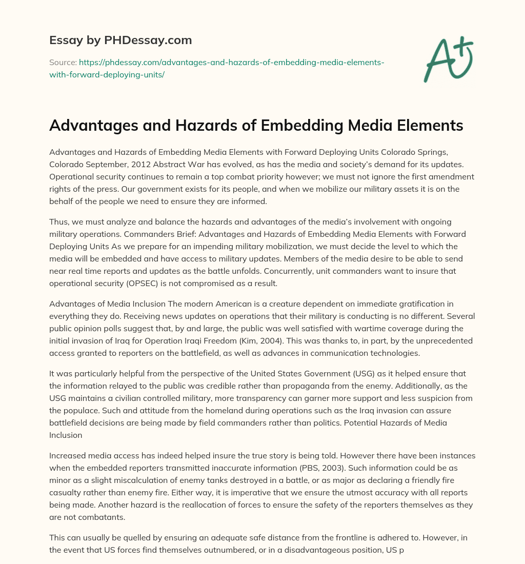 Advantages and Hazards of Embedding Media Elements - PHDessay.com