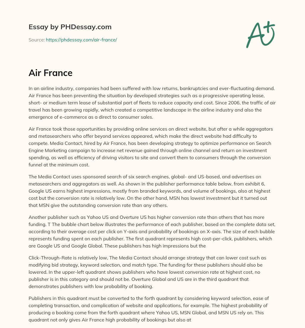 Air France (600 Words) - PHDessay.com