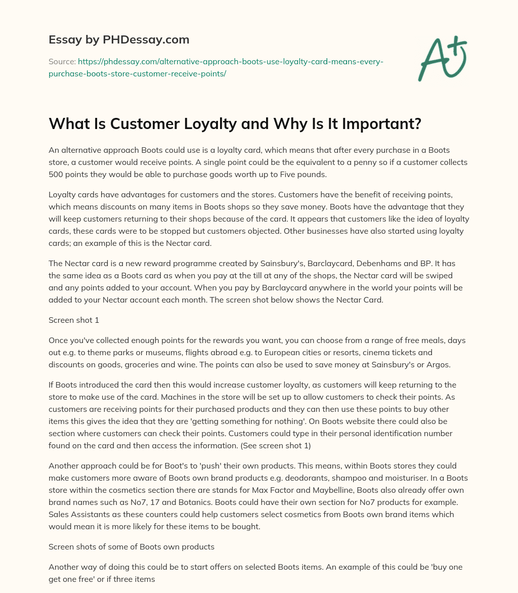 What Is Customer Loyalty and Why Is It Important? - PHDessay.com