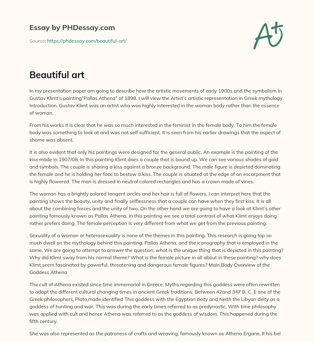 Beautiful art - PHDessay.com