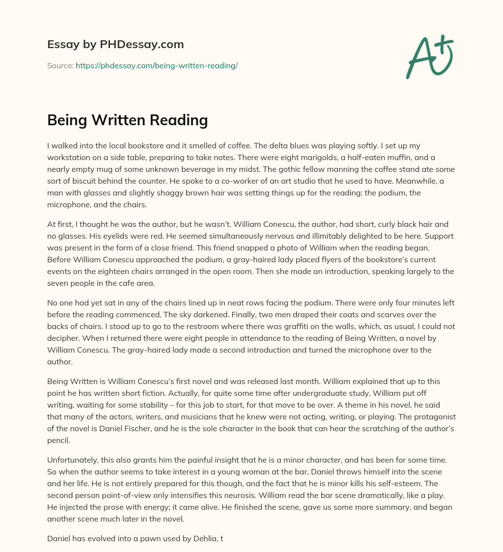 Being Written Reading - PHDessay.com