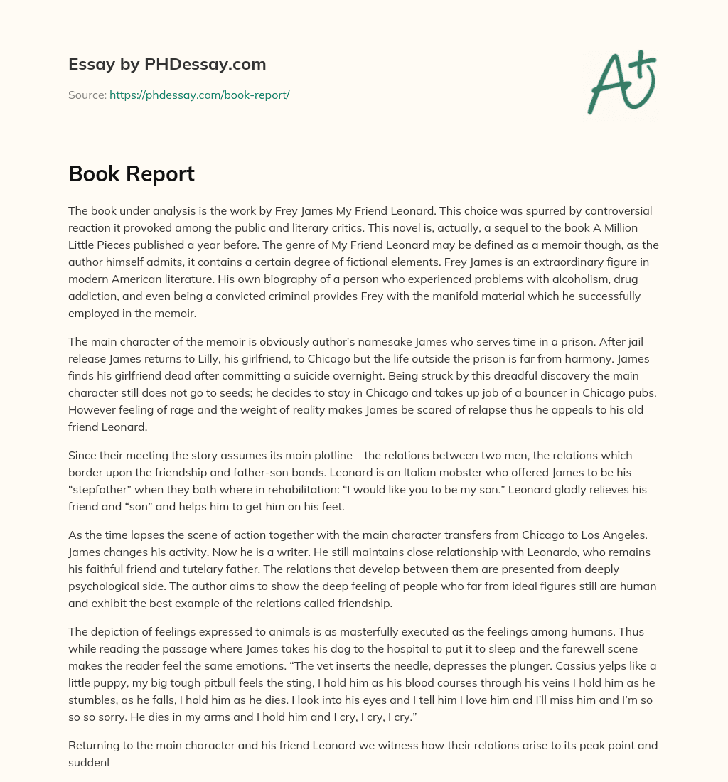 Book Report - PHDessay.com