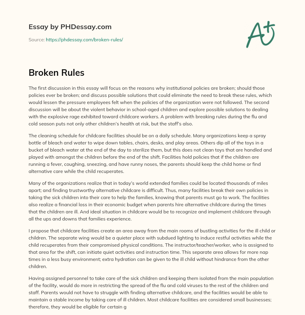 Broken Rules PHDessay Broken Rules PHDessay