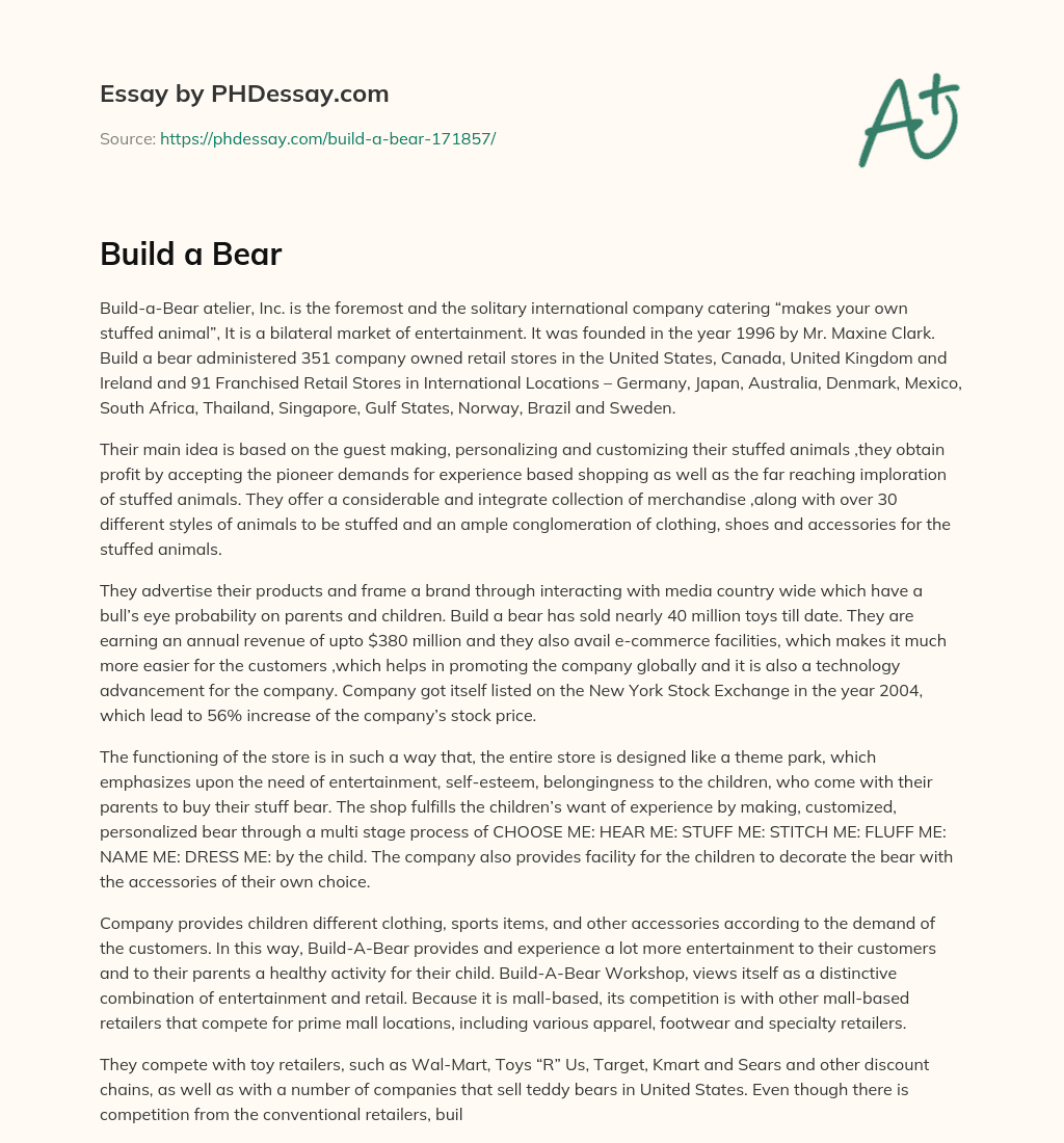 Build a Bear - PHDessay.com