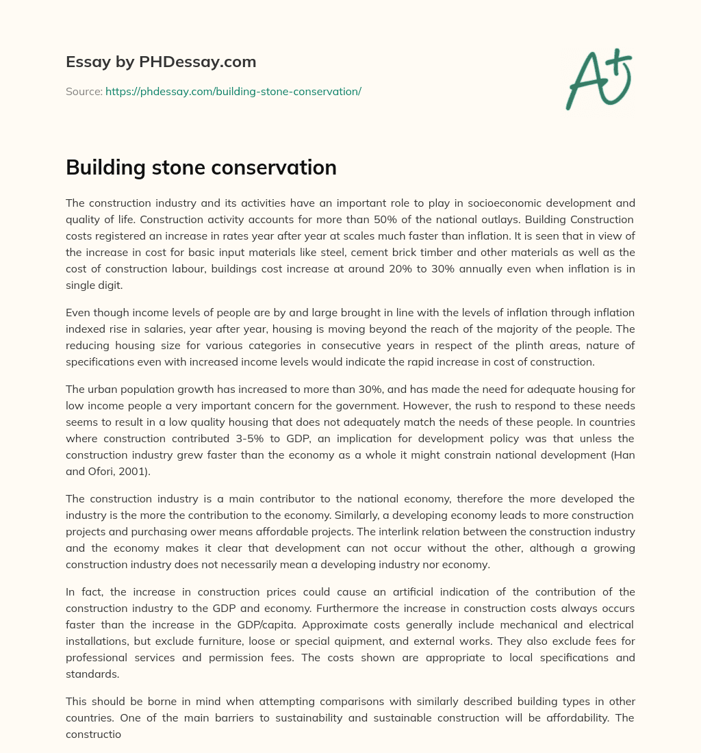 Building stone conservation - PHDessay.com