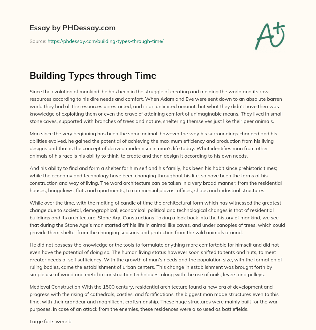 Building Types through Time - PHDessay.com