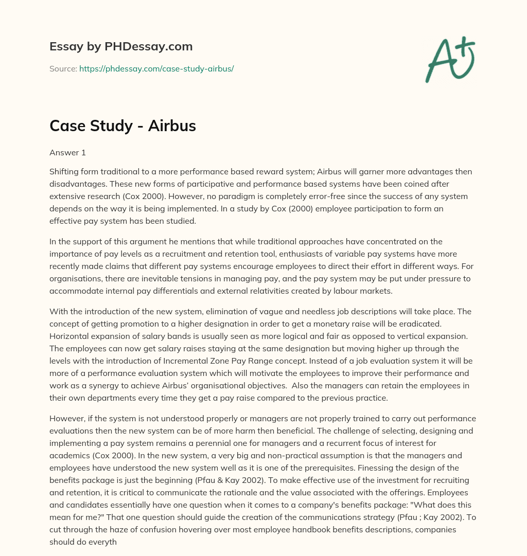 Case Study - Airbus - PHDessay.com