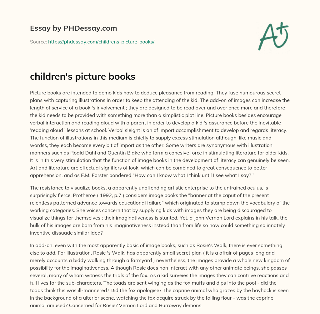 children's picture books - PHDessay.com
