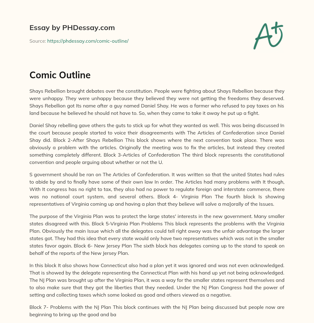 Comic Outline - PHDessay.com