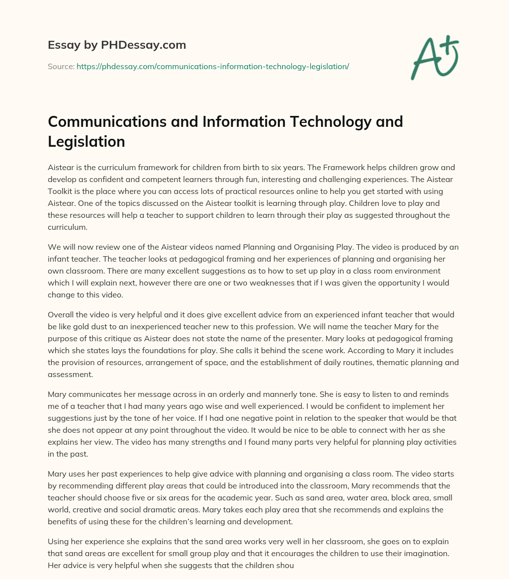 Communications and Information Technology and Legislation - PHDessay.com