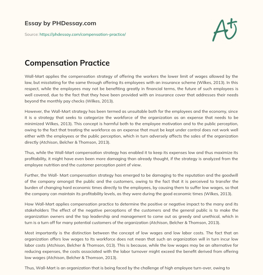 Compensation Practice - PHDessay.com