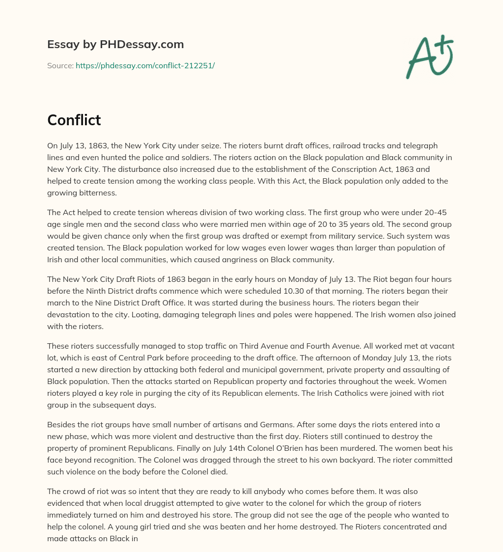 Conflict - PHDessay.com