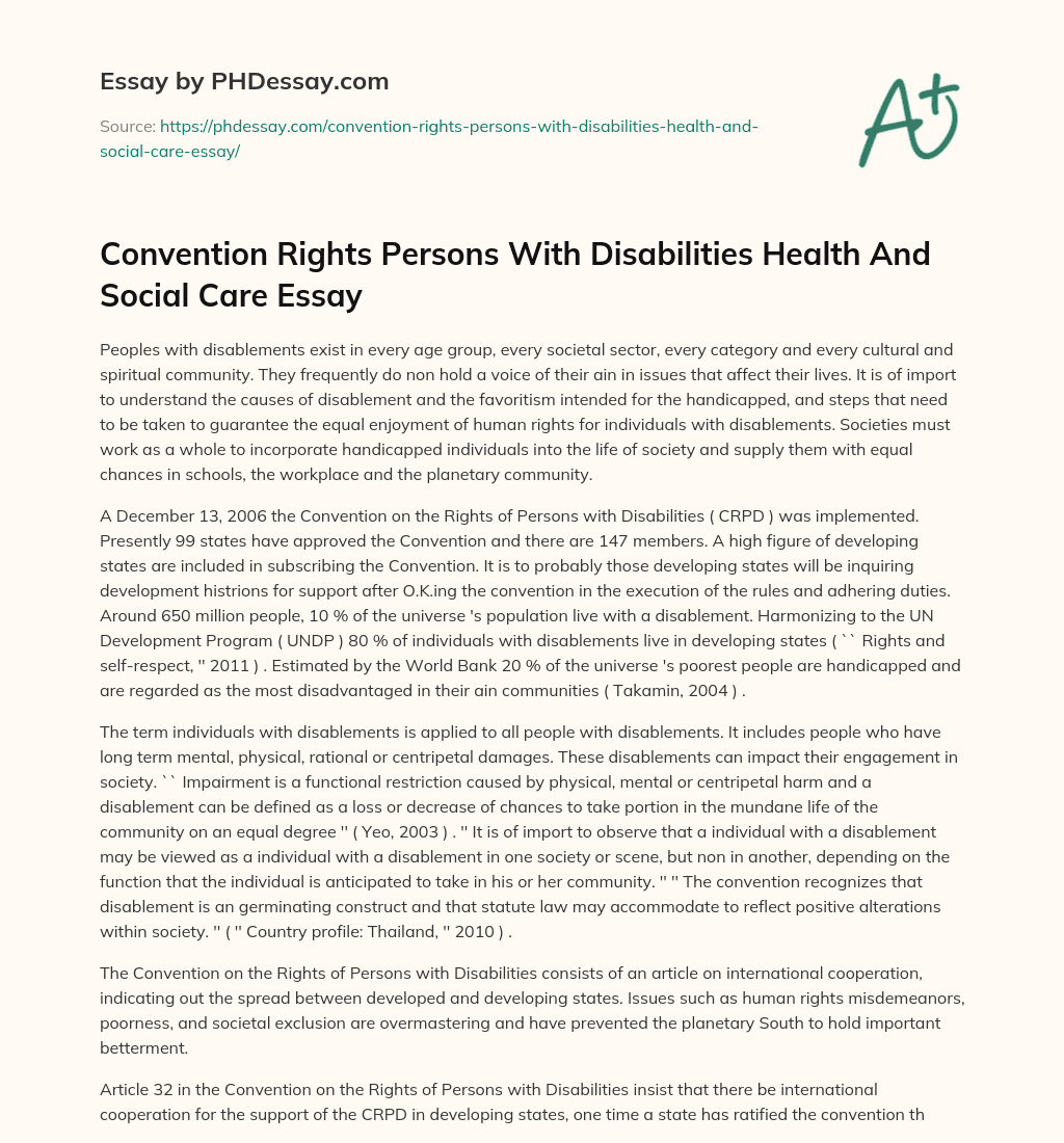 Convention Rights Persons With Disabilities Health And Social Care ...
