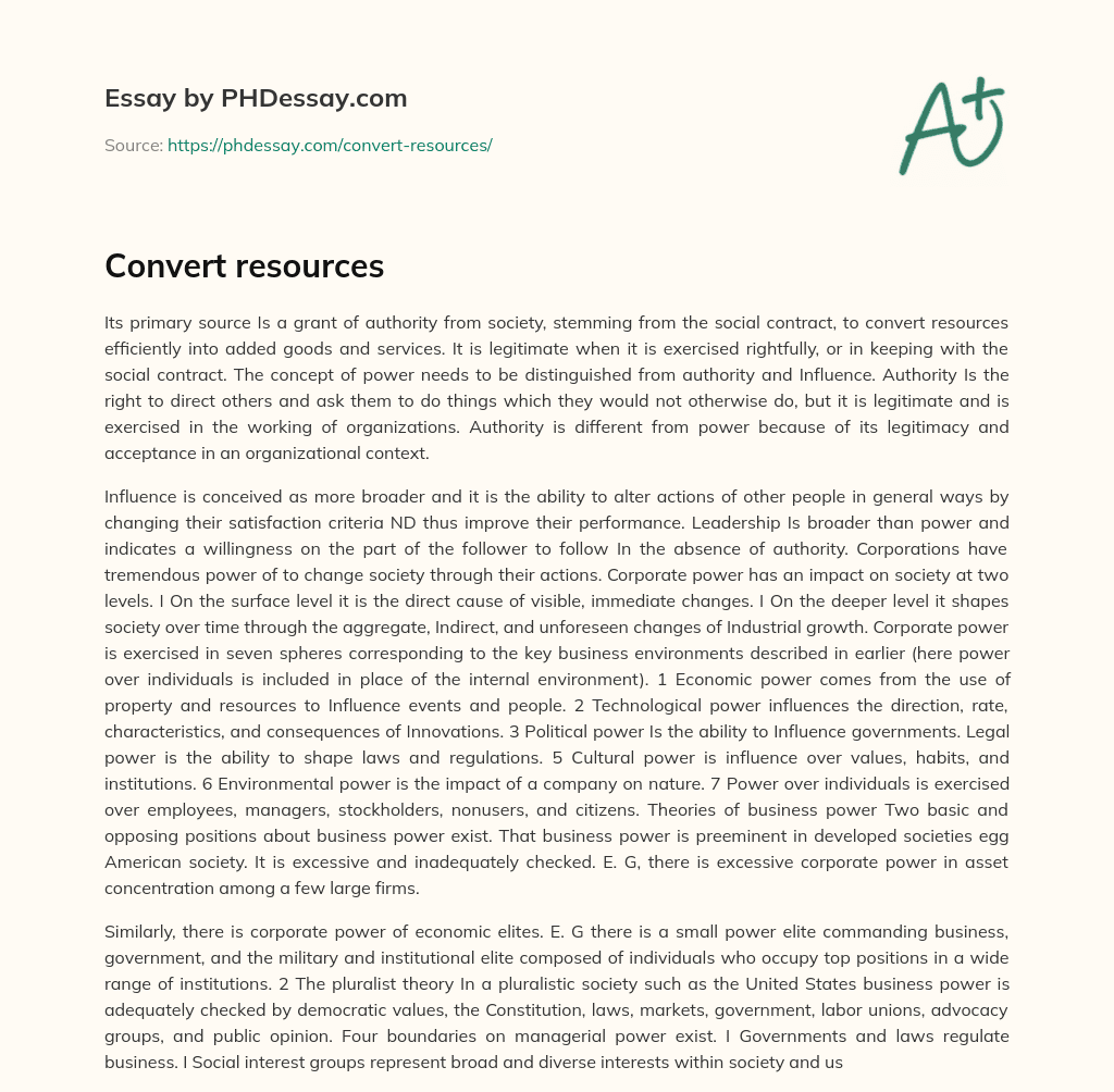 Convert resources - PHDessay.com