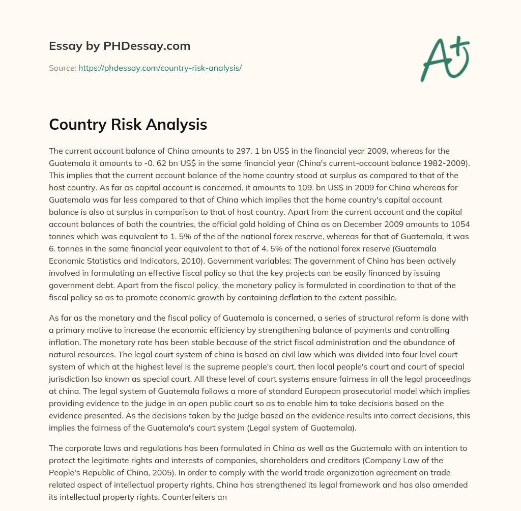 Country Risk Analysis - PHDessay.com
