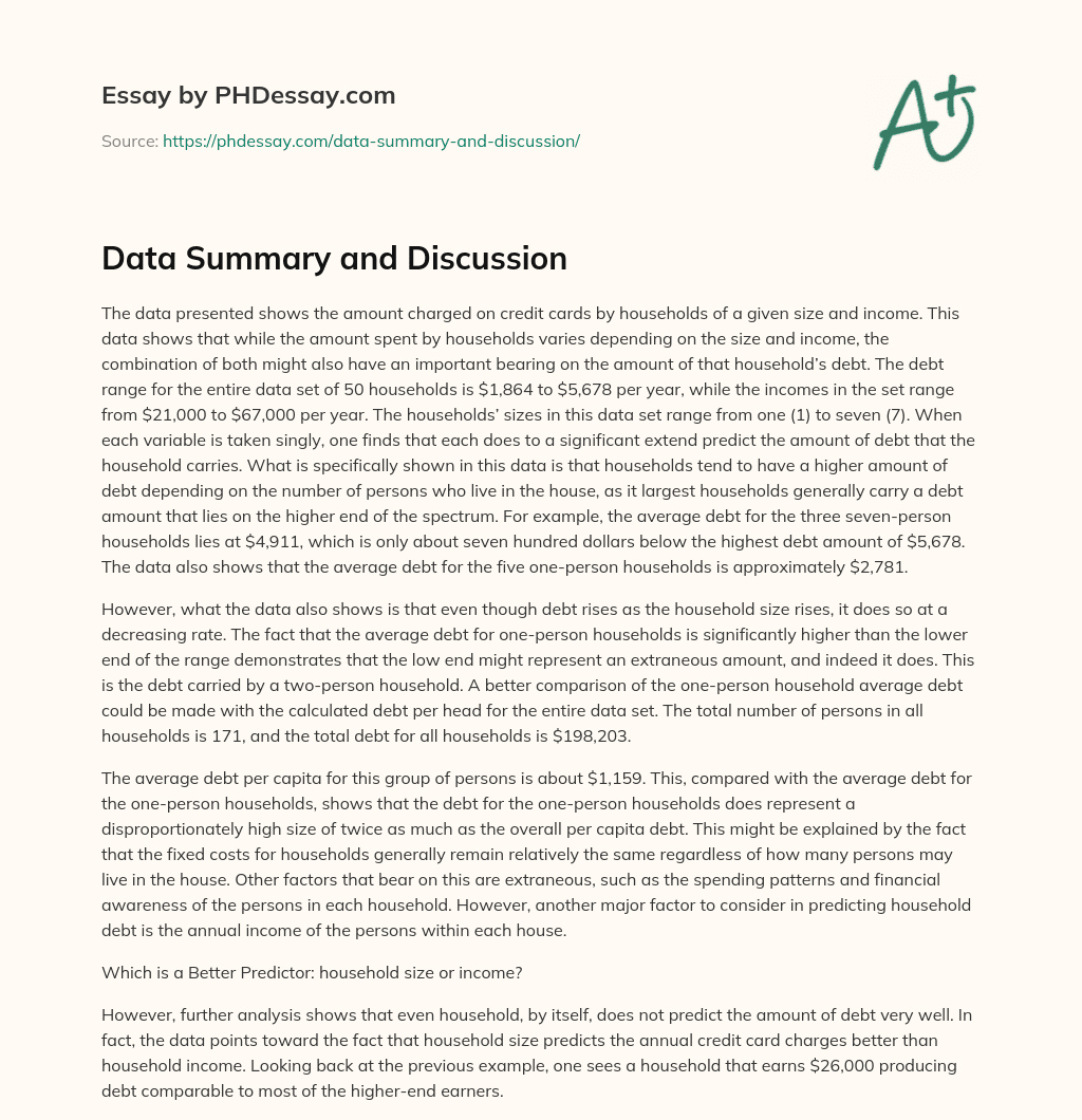 Data Summary and Discussion - PHDessay.com