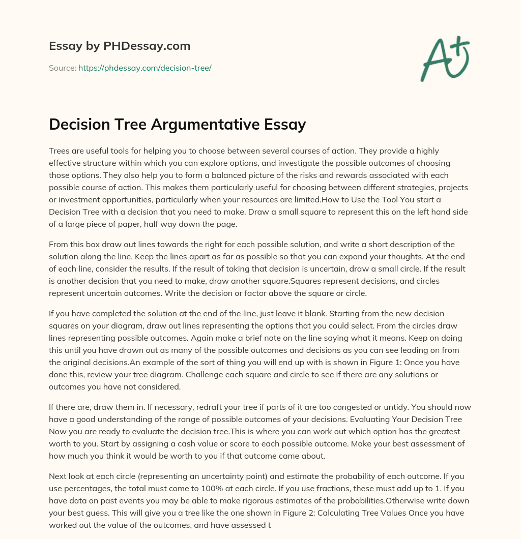 Decision Tree Argumentative Essay - PHDessay.com