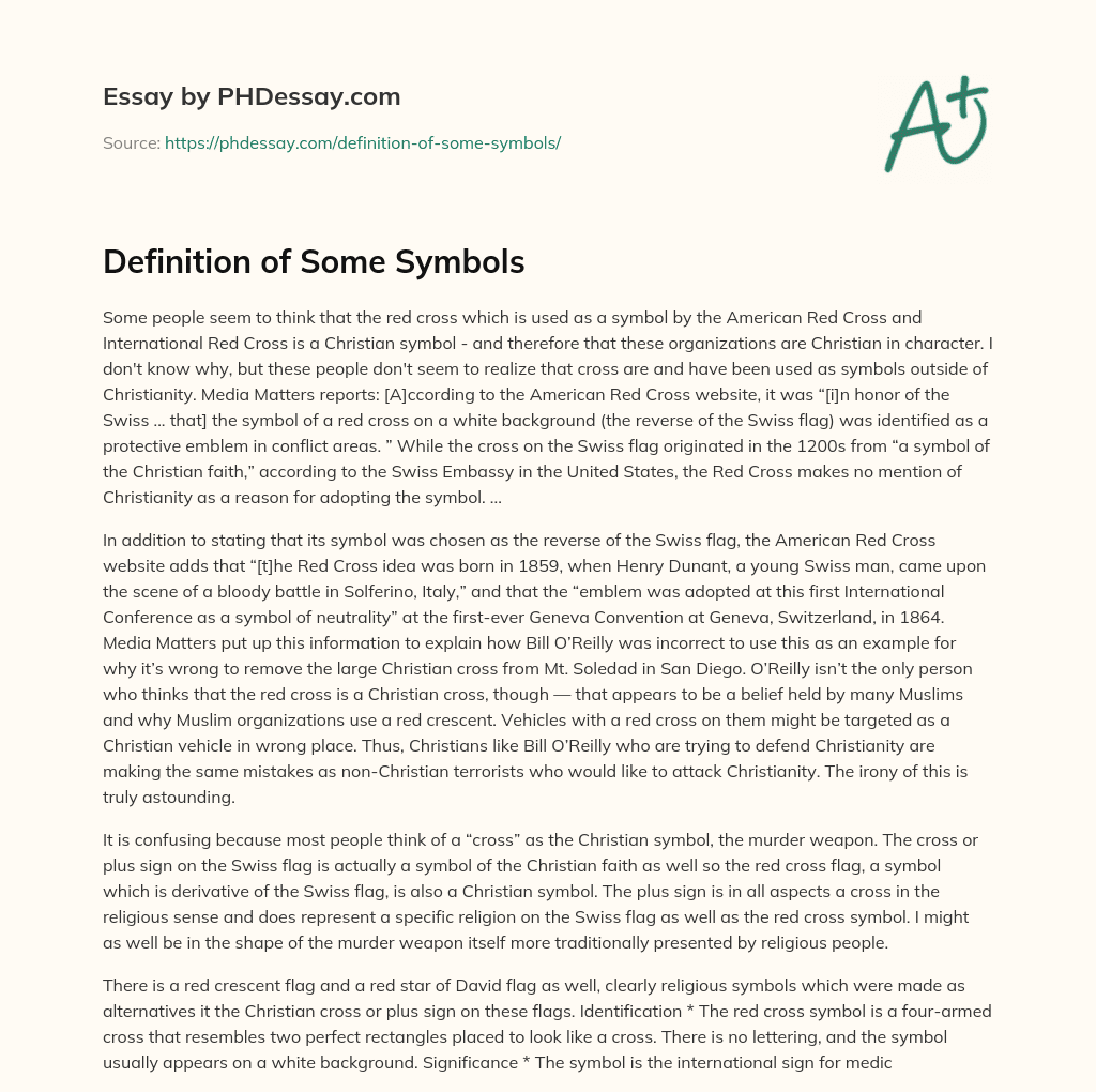 Definition of Some Symbols - PHDessay.com