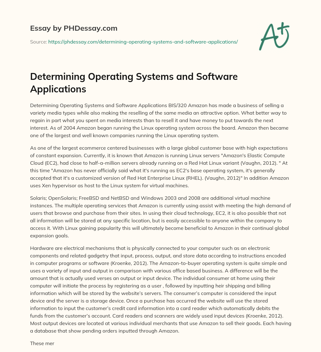 Determining Operating Systems and Software Applications - PHDessay.com