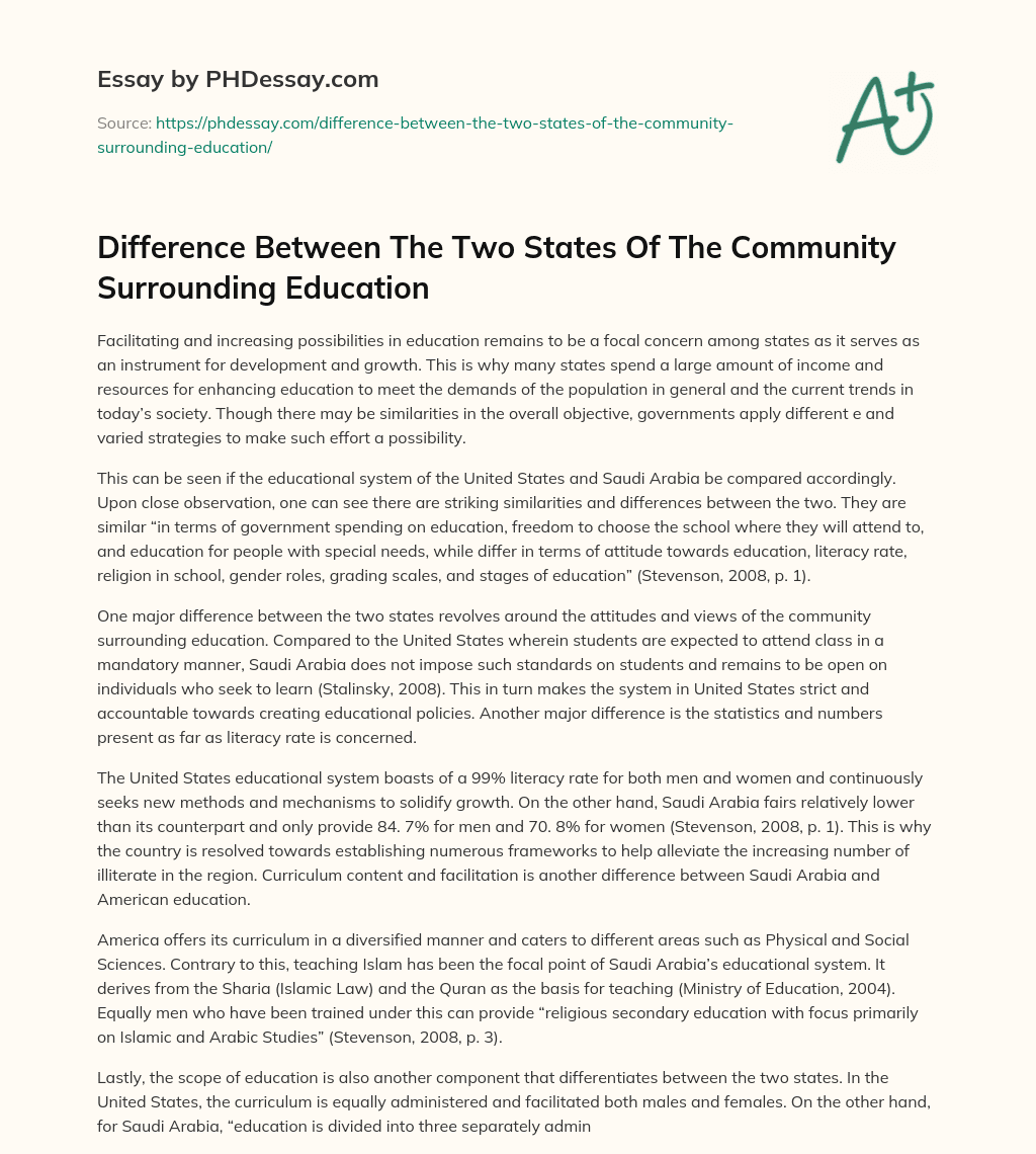 Difference Between The Two States Of The Community Surrounding ...