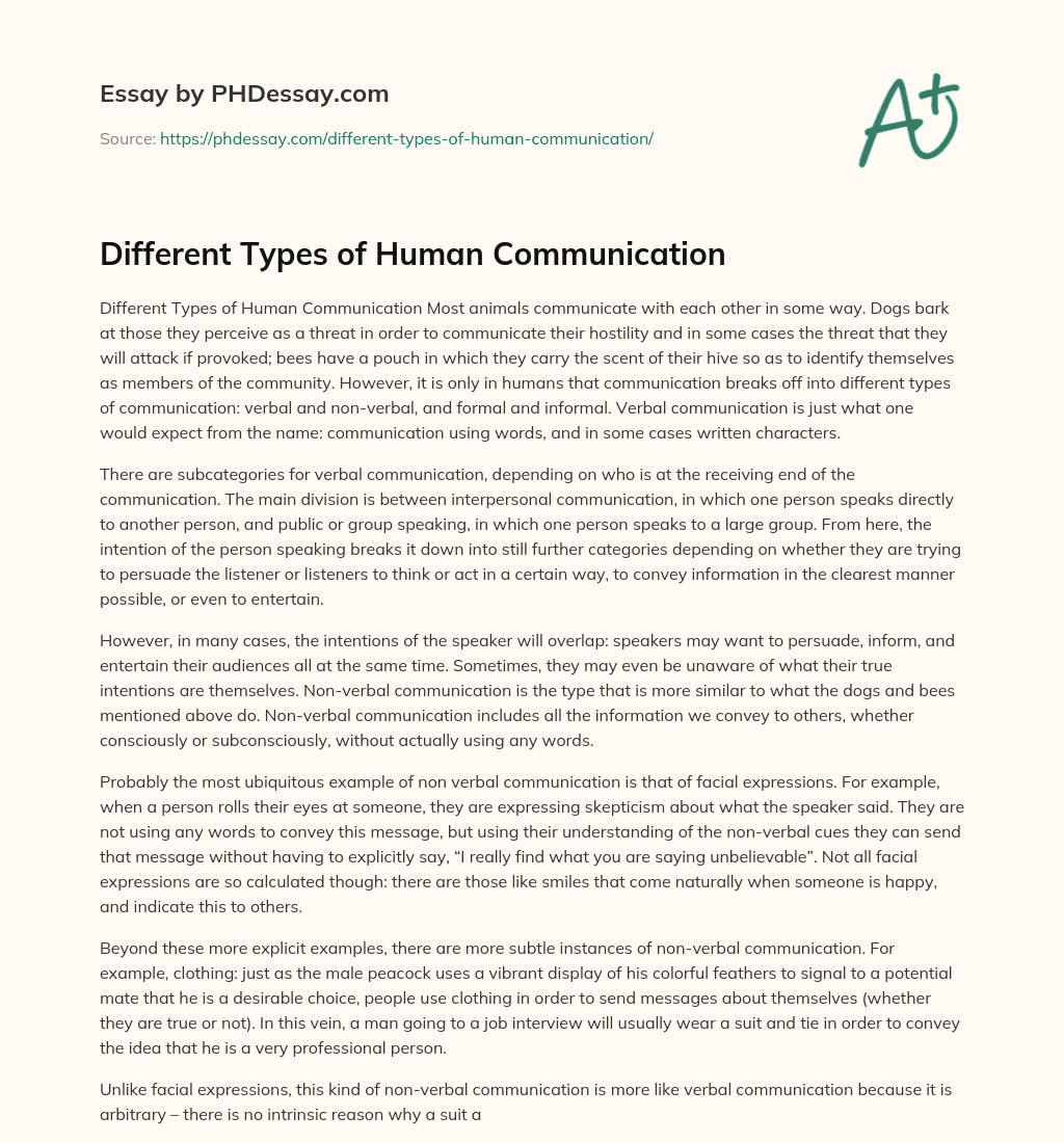 Different Types of Human Communication - PHDessay.com