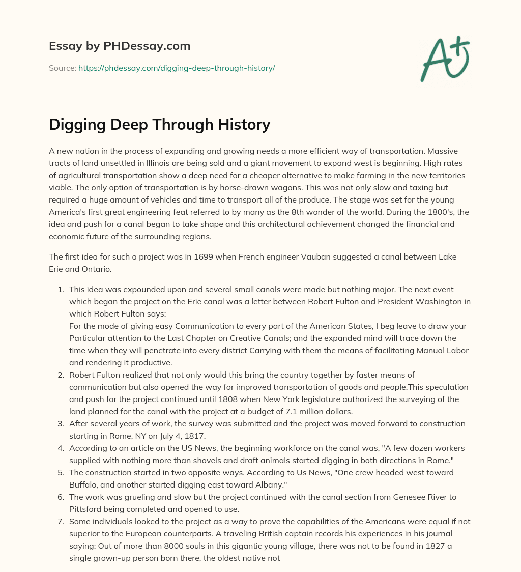 Digging Deep Through History - PHDessay.com