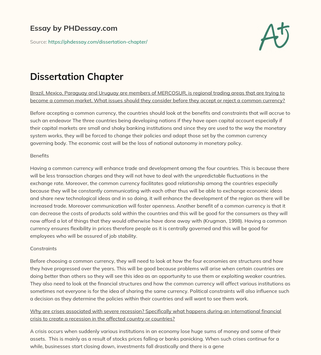 Dissertation Chapter - PHDessay.com
