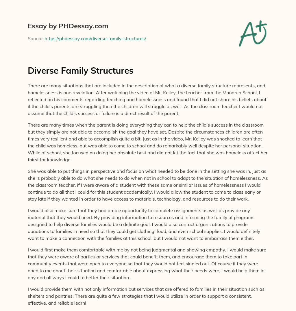 Diverse Family Structures - PHDessay.com