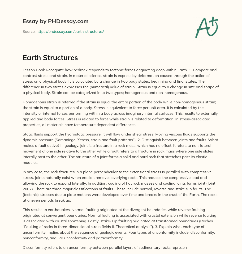 Earth Structures (600 Words) - PHDessay.com