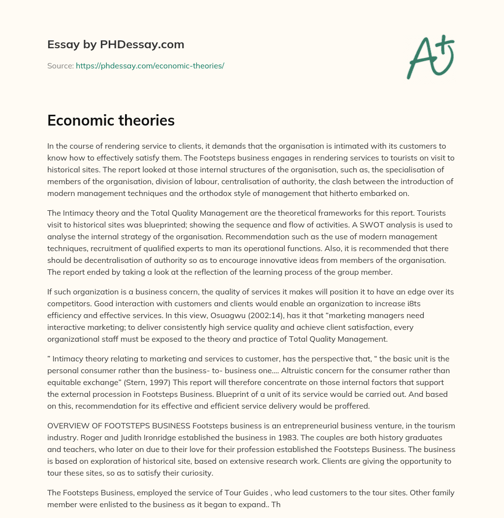 Economic theories - PHDessay.com