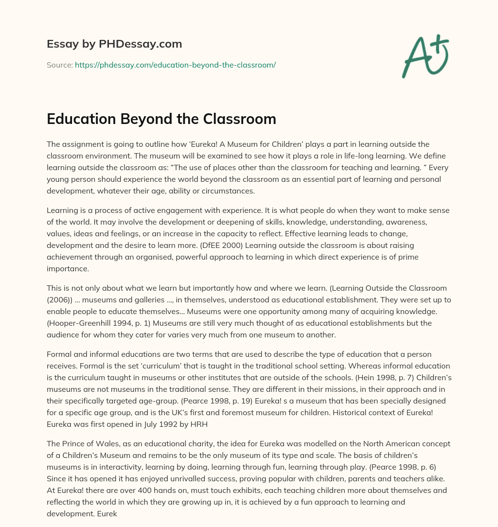 Education Beyond the Classroom - PHDessay.com