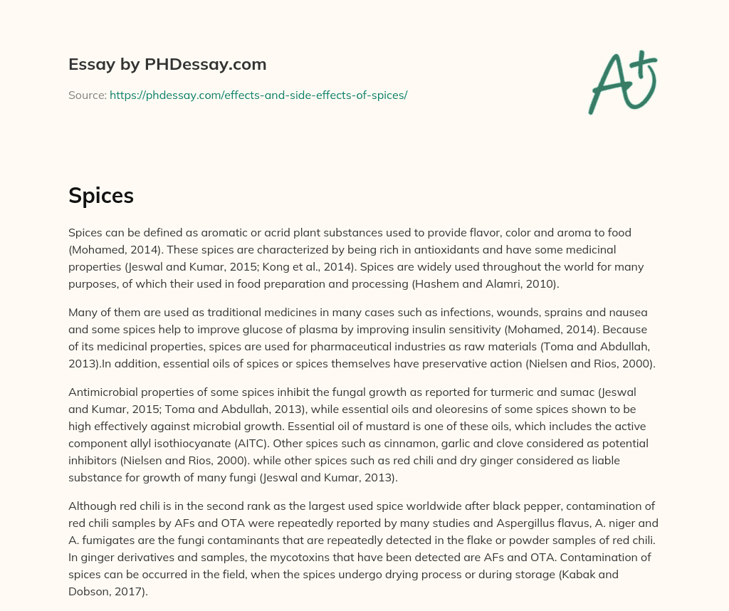 Spices - PHDessay.com