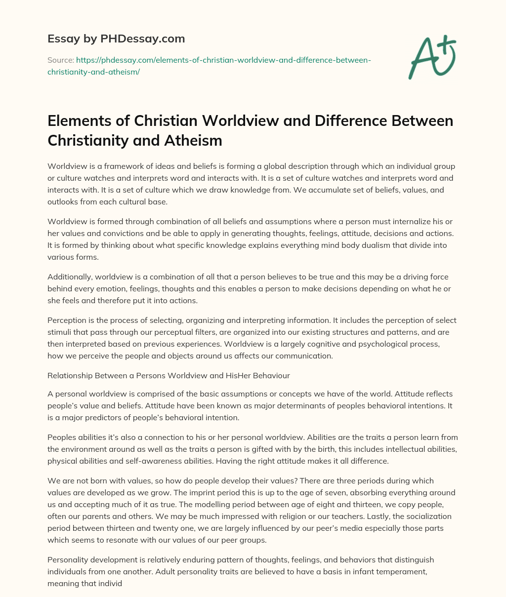 Elements of Christian Worldview and Difference Between Christianity and ...