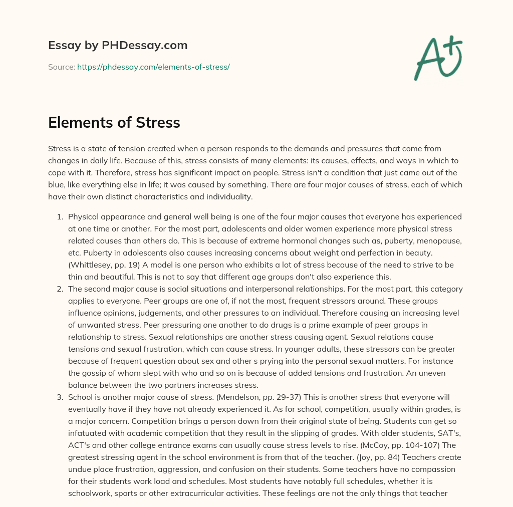 Elements of Stress - PHDessay.com