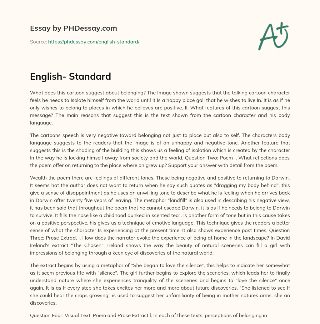 English- Standard - PHDessay.com