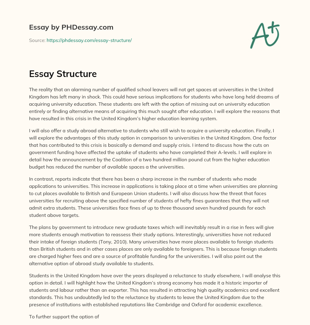 Essay Structure - PHDessay.com