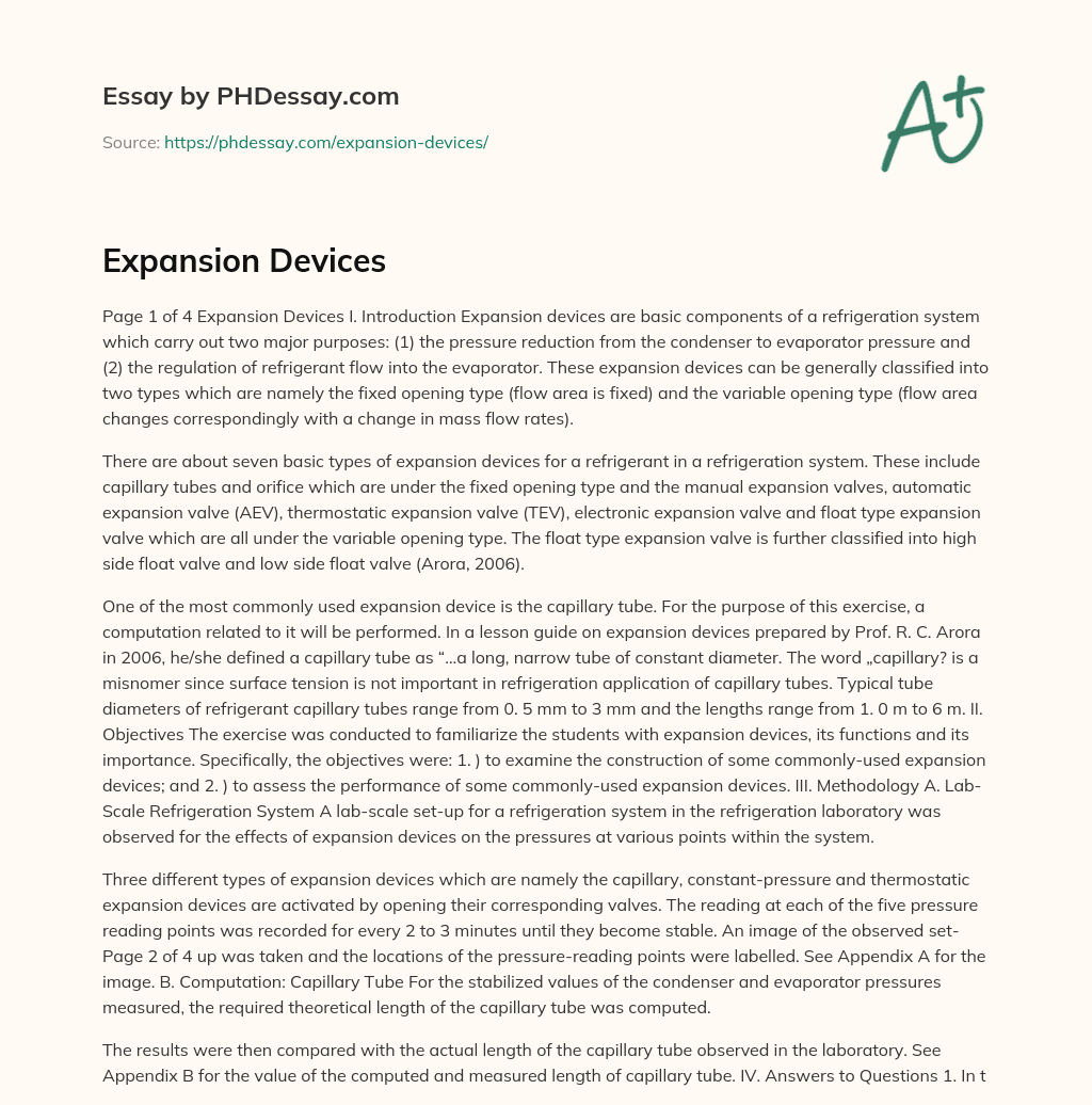 Expansion Devices - PHDessay.com