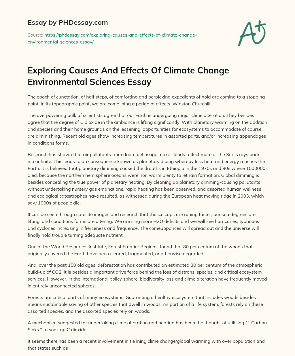 Exploring Causes And Effects Of Climate Change Environmental Sciences ...