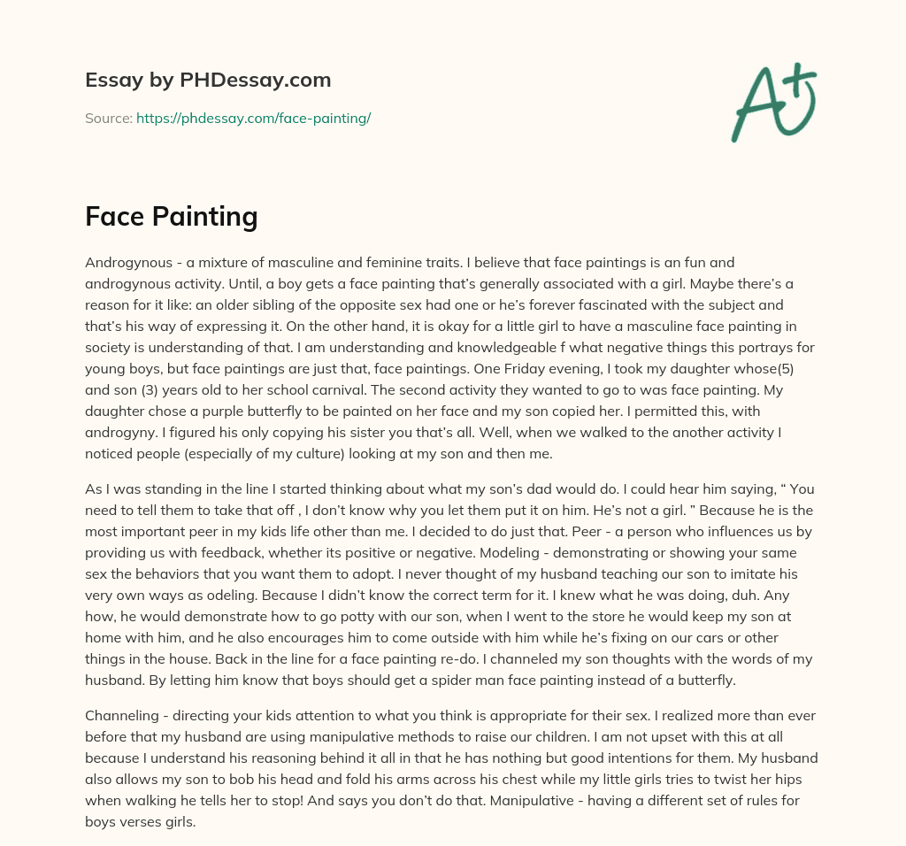 Face Painting (500 Words) - PHDessay.com
