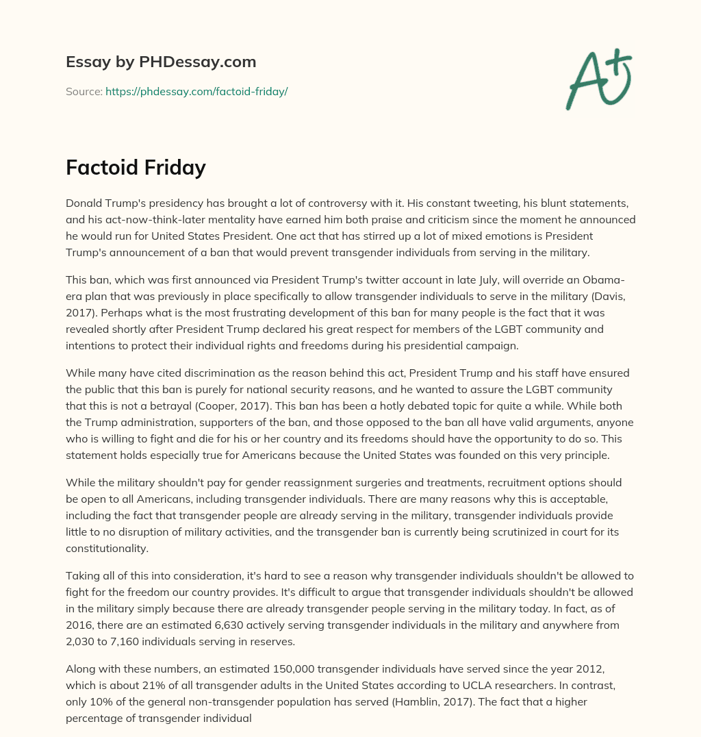 Factoid Friday - PHDessay.com