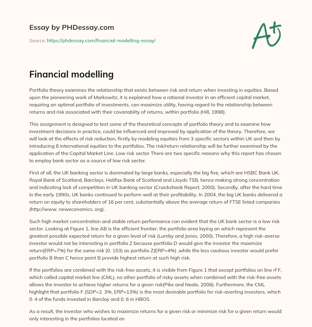 Financial modelling - PHDessay.com
