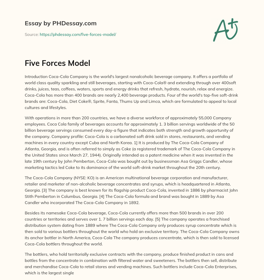 Five Forces Model - PHDessay.com